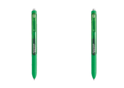 Paper Mate InkJoy Gel Pens Retract Smooth 0.7mm Green 2/Pk Office ...