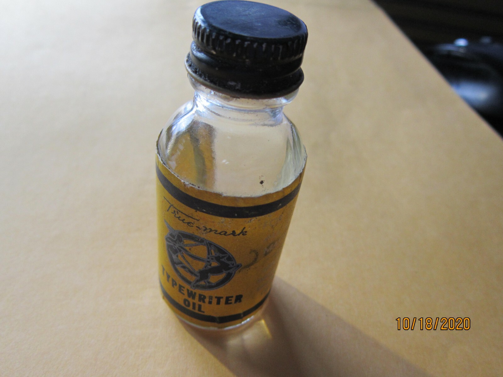 VINTAGE typewriter Oil TRUE-MARK 3" Bottle 1/4's full Antique | eBay