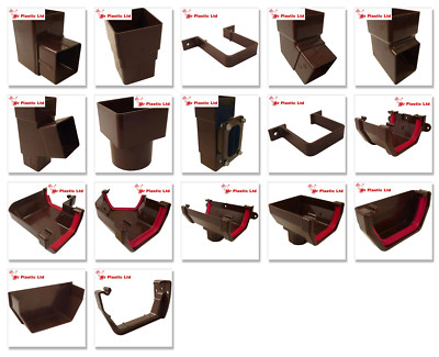 Freeflow 114mm Square Gutter & 65mm Square Down Pipe Fittings in Brown ...