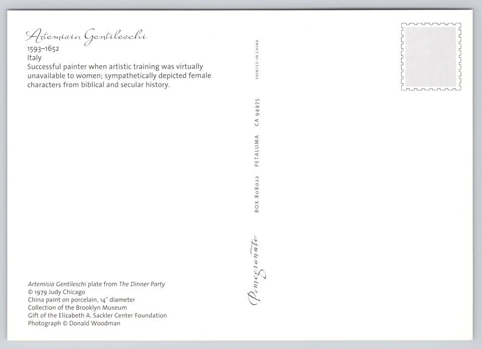 Judy Chicago Porcelain Plate Dinner Party Gentileschi Feminist Art ...