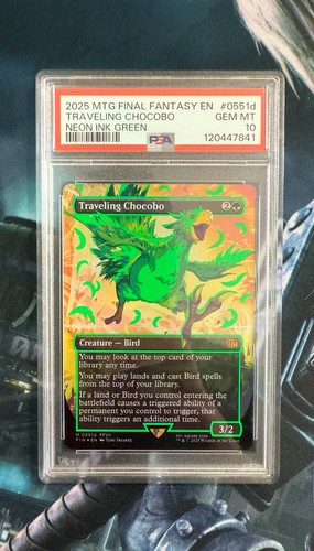 2025 MTG Final Fantasy EN Neon Ink Green 0551d Traveling Chocobo PSA 10 ...