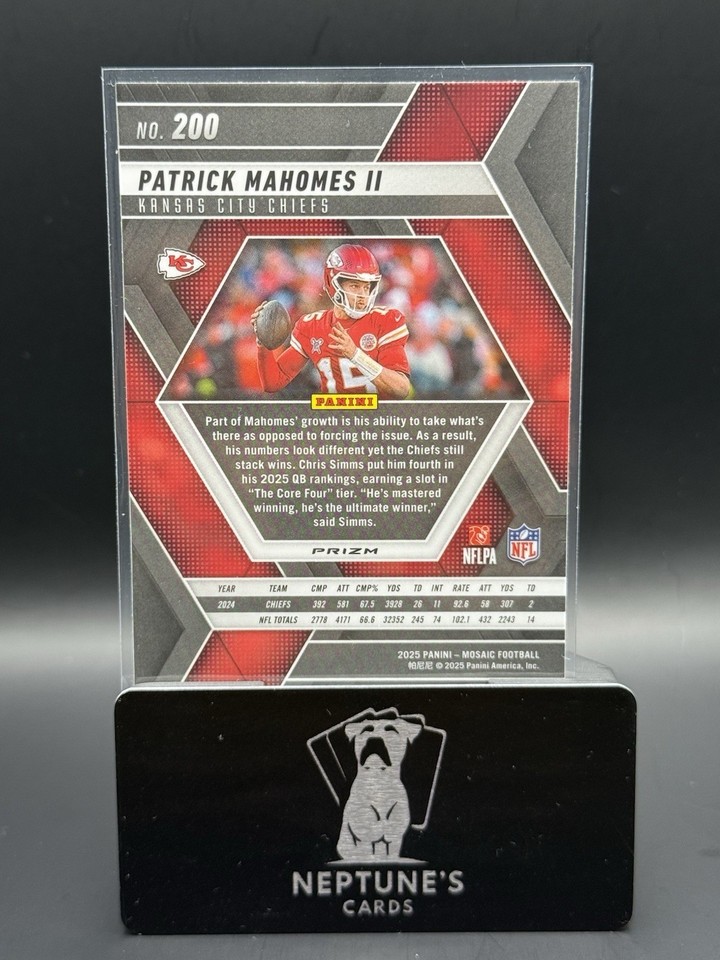 Patrick Mahomes 2025 Mosaic #200 No Huddle Disco KC Chiefs | eBay