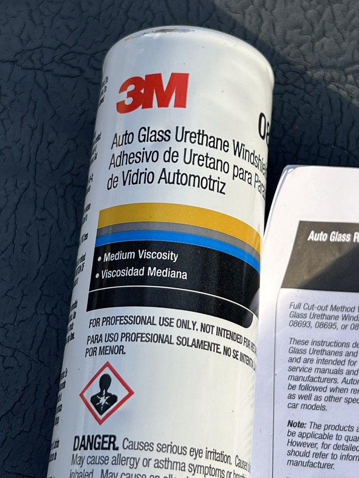 3M 08693 Urethane Auto Glass Windshield Bonding Adhesive Black 3 Pack ...