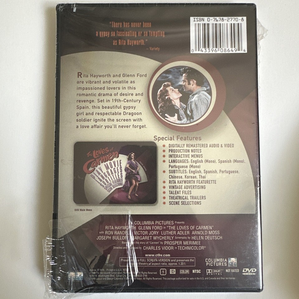 The Loves Of Carmen DVD Rita Hayworth - Glenn Ford - Columbia Classics ...