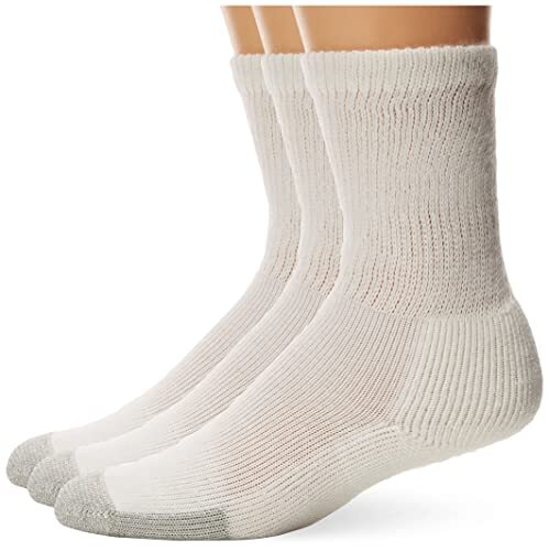 unisex adult Tx Max Cushion Crew Tennis Socks White 3 Pairs Medium US ...