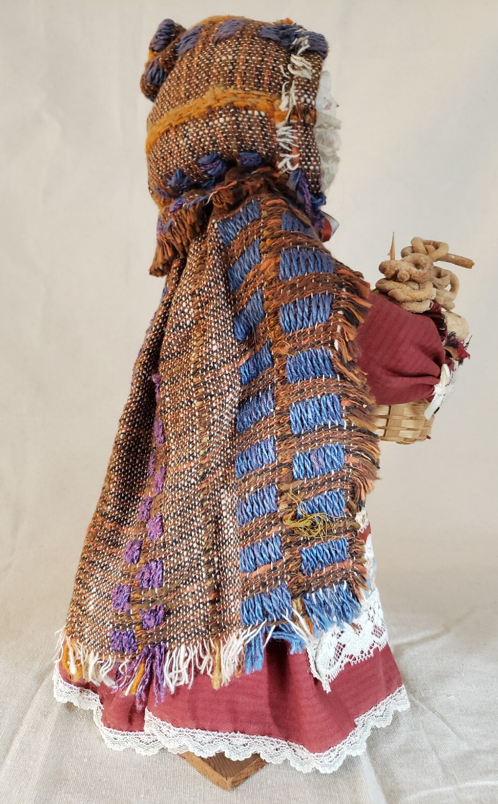 Vintage Annette Sutton Apple Doll Textile Peddler Grandma Woman Baking ...