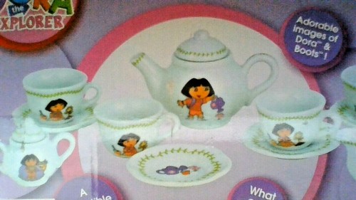 Dora the Explorer 13 Piece Porcelain Tea Set - 4 PLACE SETTINGS ...