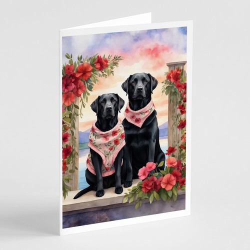 Black Labrador Retriever Two Hearts Cards Envelopes Pack of 8 ...