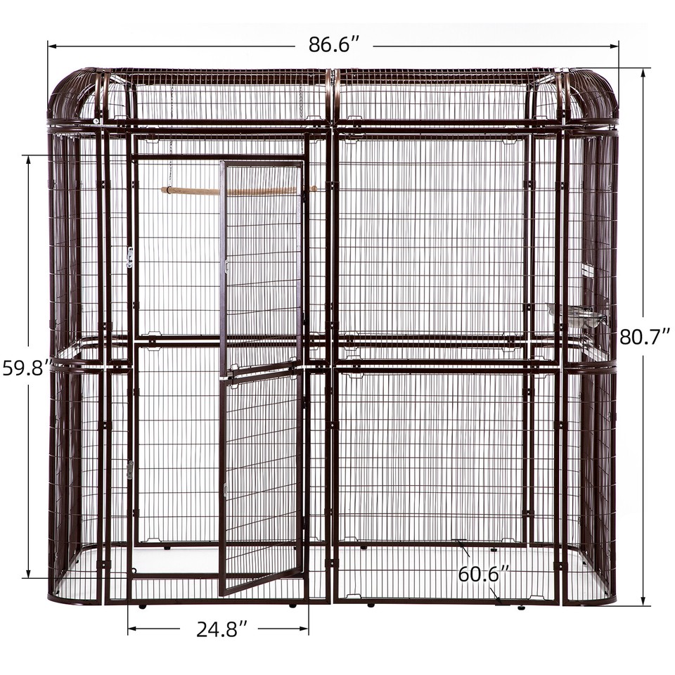 Large Walk in Aviary Bird Cage Parrot Macaw Flight Cage Finch Pet House ...