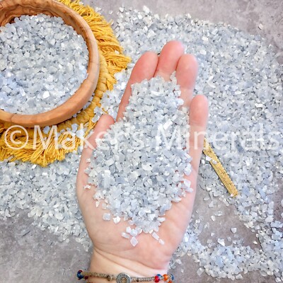 Crushed Blue Calcite, Gravel 4mm-2mm, Stone Inlay, Orgone, Crushed ...