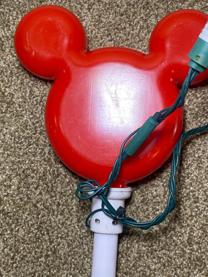 Vintage Set of 4 Disney Blinking Holiday Mickey Mouse Red & Green ...