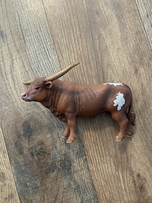 Schleich TEXAS LONGHORN Bull Cow Cattle #13866 Farm Life Animal Toy ...