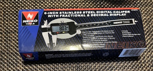 Neiko 6 in Stainless Steel Digital Caliper w/ Fractional & Decimal ...