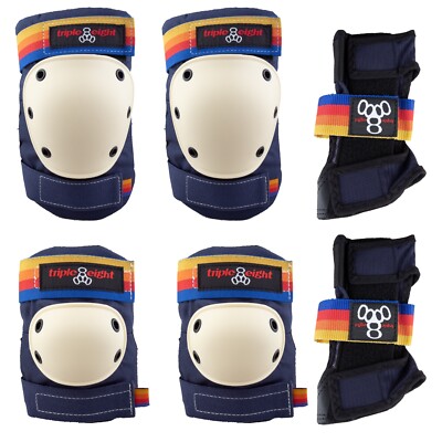 New Triple Eight Pad Set Knee, Wrist, Elbow Multi Sport Pads Pacific ...