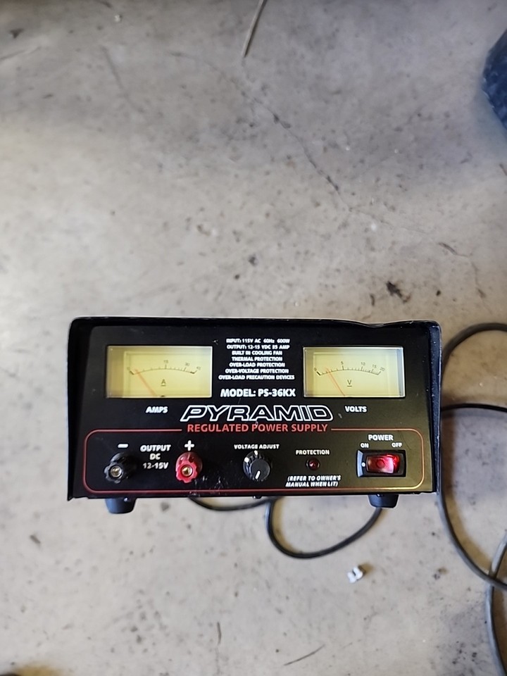 Pyramid PS-36KX 115V AC to 12V-15V DC 35A Dual Meter Power Supply CB ...