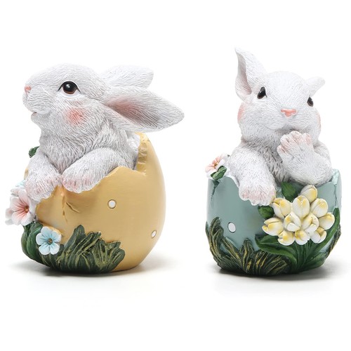 Hodao Easter Bunny Resin Figurines Set of 2 Black 33cm Spring Decor ...