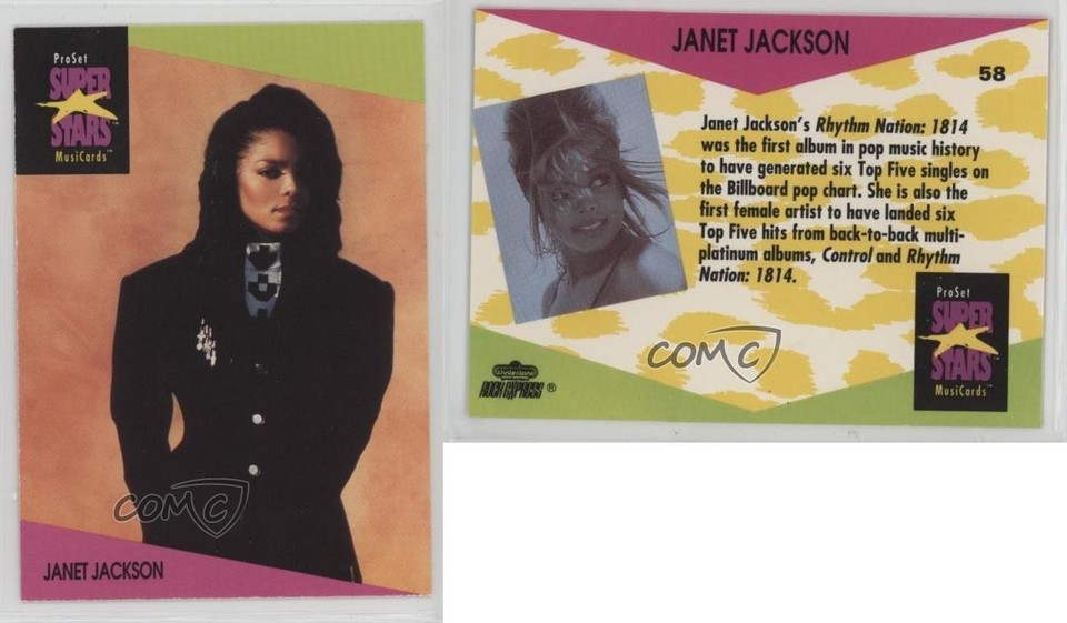 1991-92 Pro Set Super Stars MusiCards Janet Jackson #58 z9p | eBay