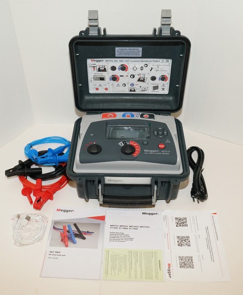 MEGGER MIT515 5-kV DIAGNOSTIC INSULATION RESISTANCE TESTER PI DAR DD ...