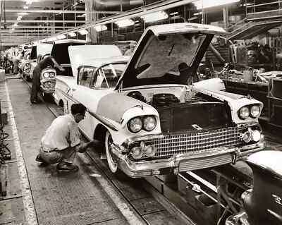 1958 Chevrolet Impala Assembly Line Classic Car Historic Photo Picture ...