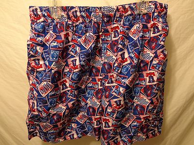 ISLANDER MENS RED, WHITE, & BLUE Stamps Polyester BOARD SWIM SURF ...