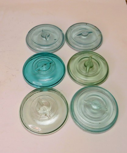6 Old Colored Glass Quart Canning Jar Lids | eBay