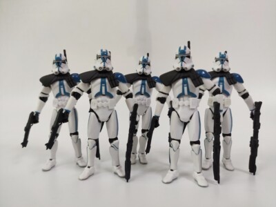 5pcs/lot SW 501ST Repoblic Blue White Clone Trooper Figure 3.75" | eBay