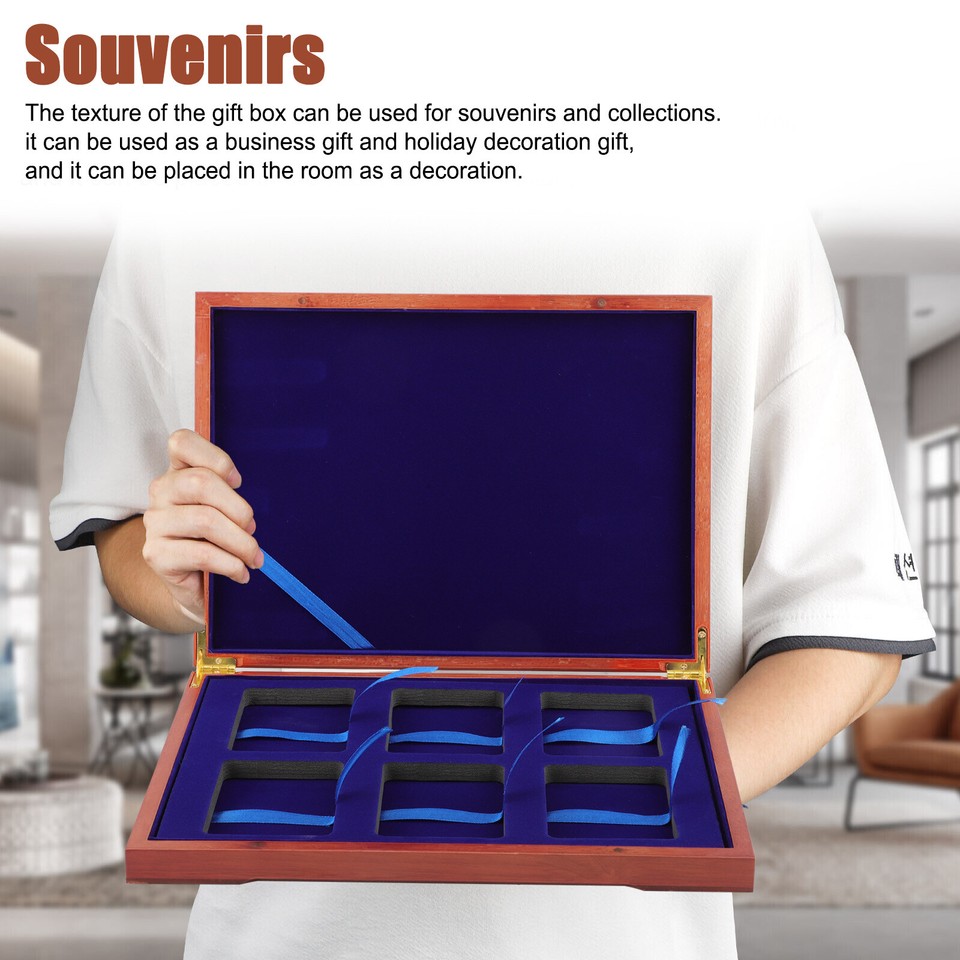 6 Slot Solid Wooden Coin Storage Box Certified PCGS NGC Slab Display ...