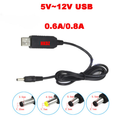 5V~12V USB to Barrel Jack Plug Male DC Power Cable Charger AC Adapter 0 ...