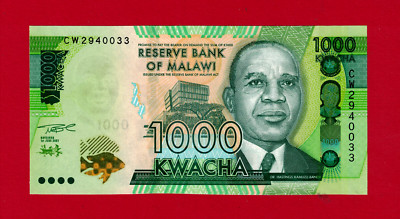 RARE MISCUT ERROR 1,000 KWACHA 2021 MALAWI UNC NOTE (P-67e) - Sign ...