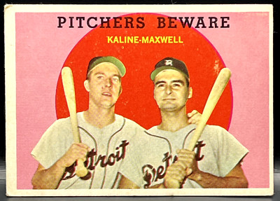 1959 Topps #34 Pitchers Beware Al Kaline Charlie Maxwell Baseball Card ...