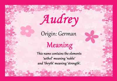 Audrey Personalised Name Meaning Certificate | eBay UK