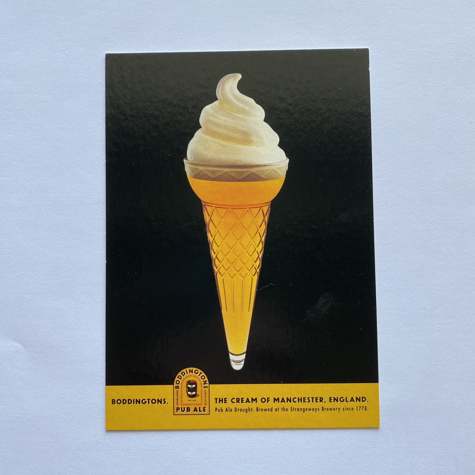 Boddingtons Pub Ale of England Ice Cream Cone Advertising Postcard UNP ...