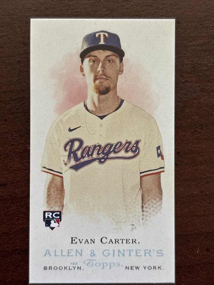 Evan Carter Texas Rangers 2024 Mini Topps Allen & Ginter Rookie Card RD ...