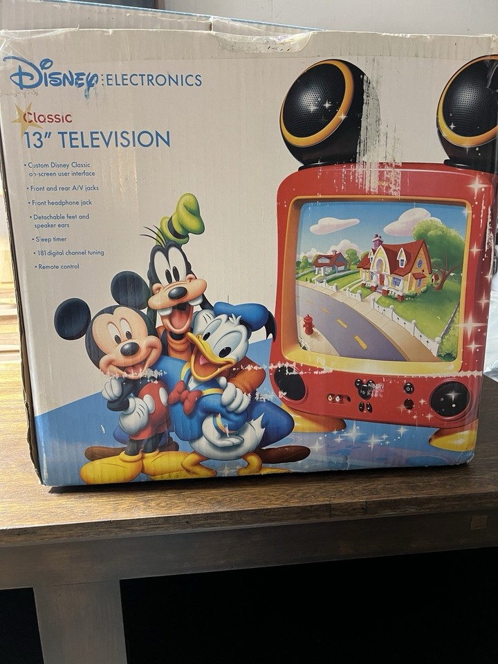 Disney 13" Mickey Mouse Special Edition CRT TV DT1300-C Tested Working ...