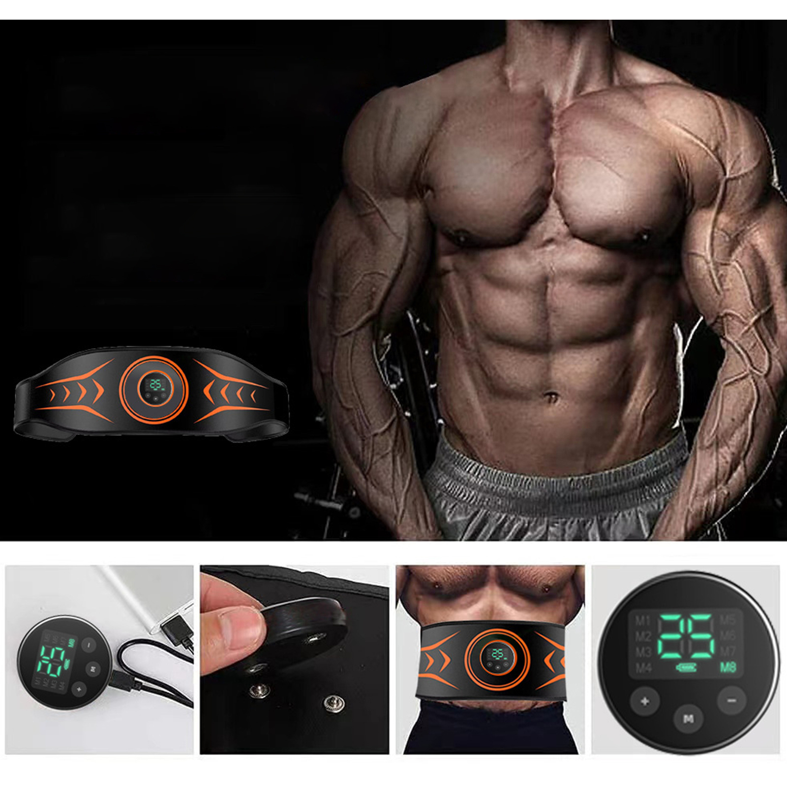 1 Set Sports Pulse Belt 25 Intensity Muscles Training Male Workout ...