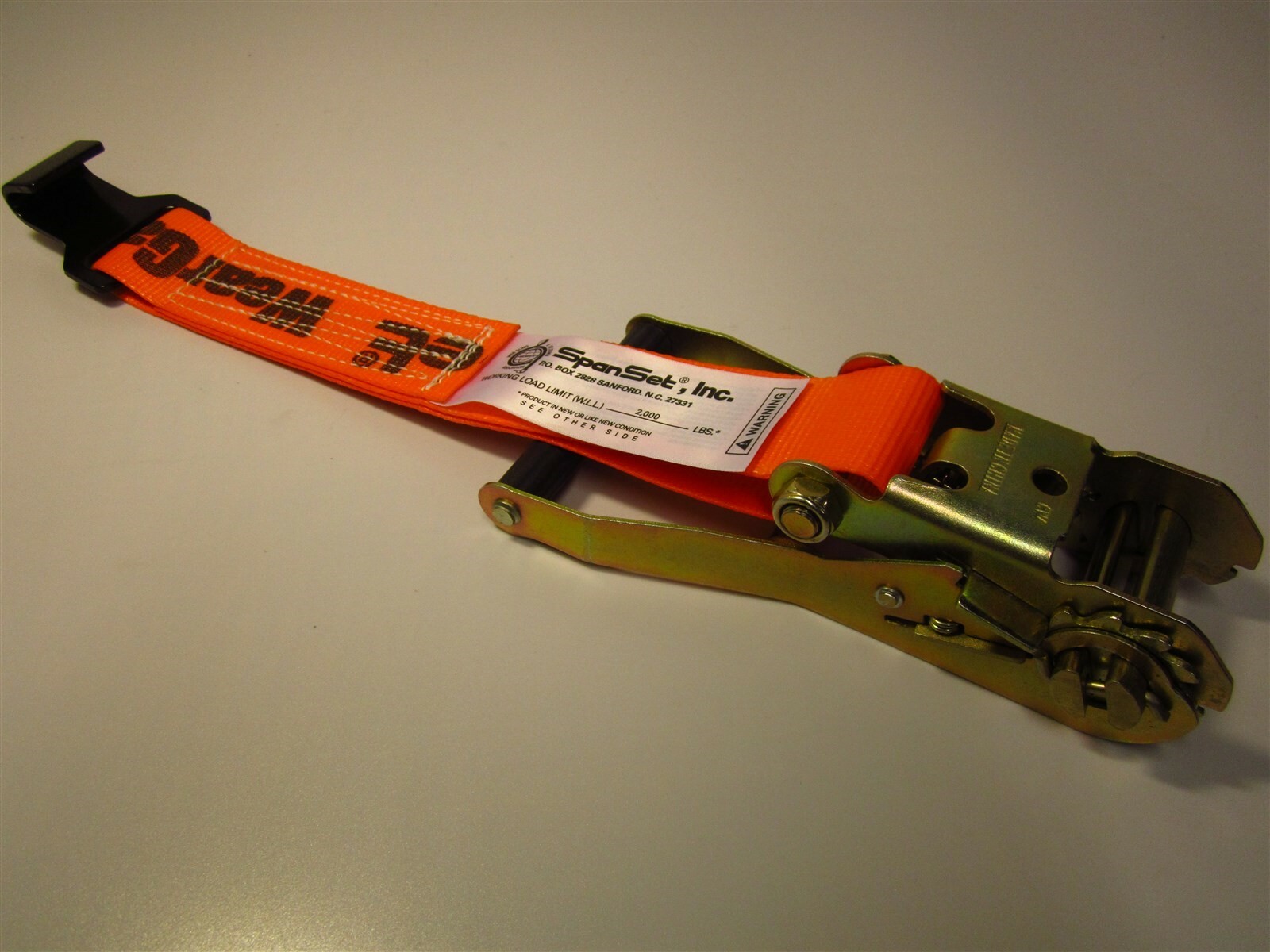 SPANSET 6R27FH Tie-Down Ratchet Strap 2" x 16" Work Load Limit 2000 lbs ...