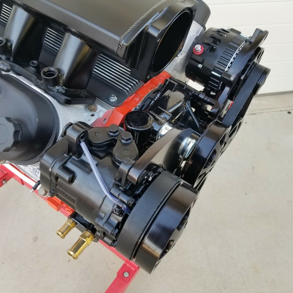 LS Engine Black Aluminum Serpentine Front Drive Kit LS1 LS2 LS3 5.3 6.0 ...