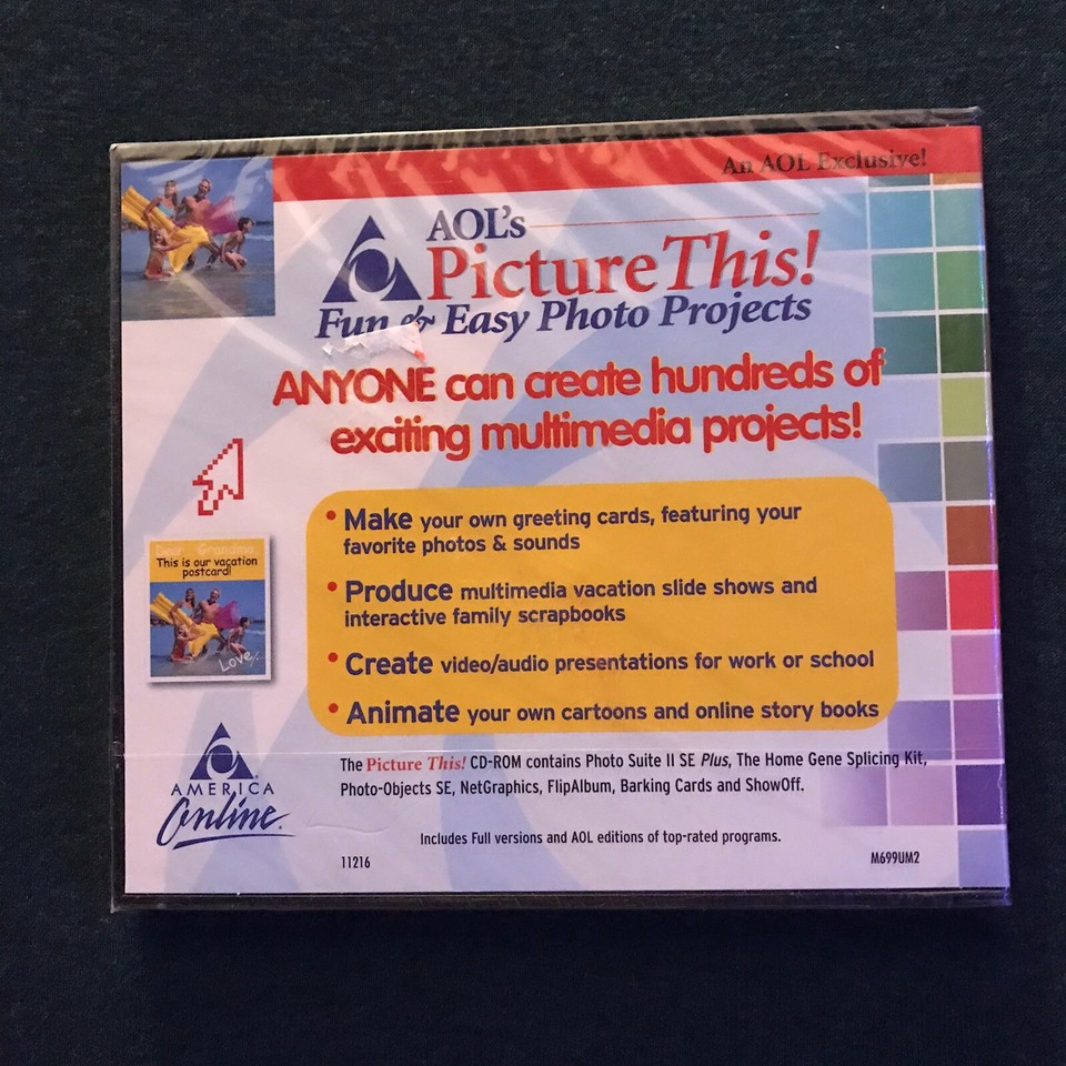 New AOL's Picture This! Fun & Easy Photo Projects CD-ROM Software BRAND ...