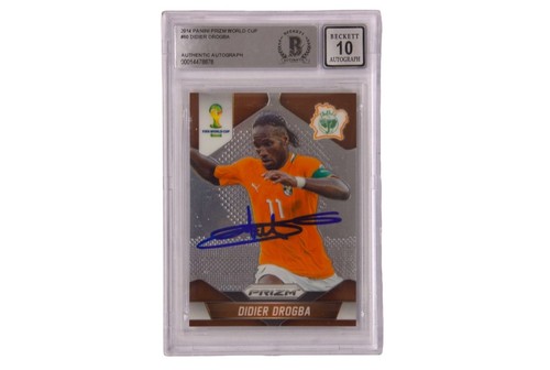 Didier Drogba Signed 2014 Panini Prizm World Cup Soccer Card - BGS 10 ...