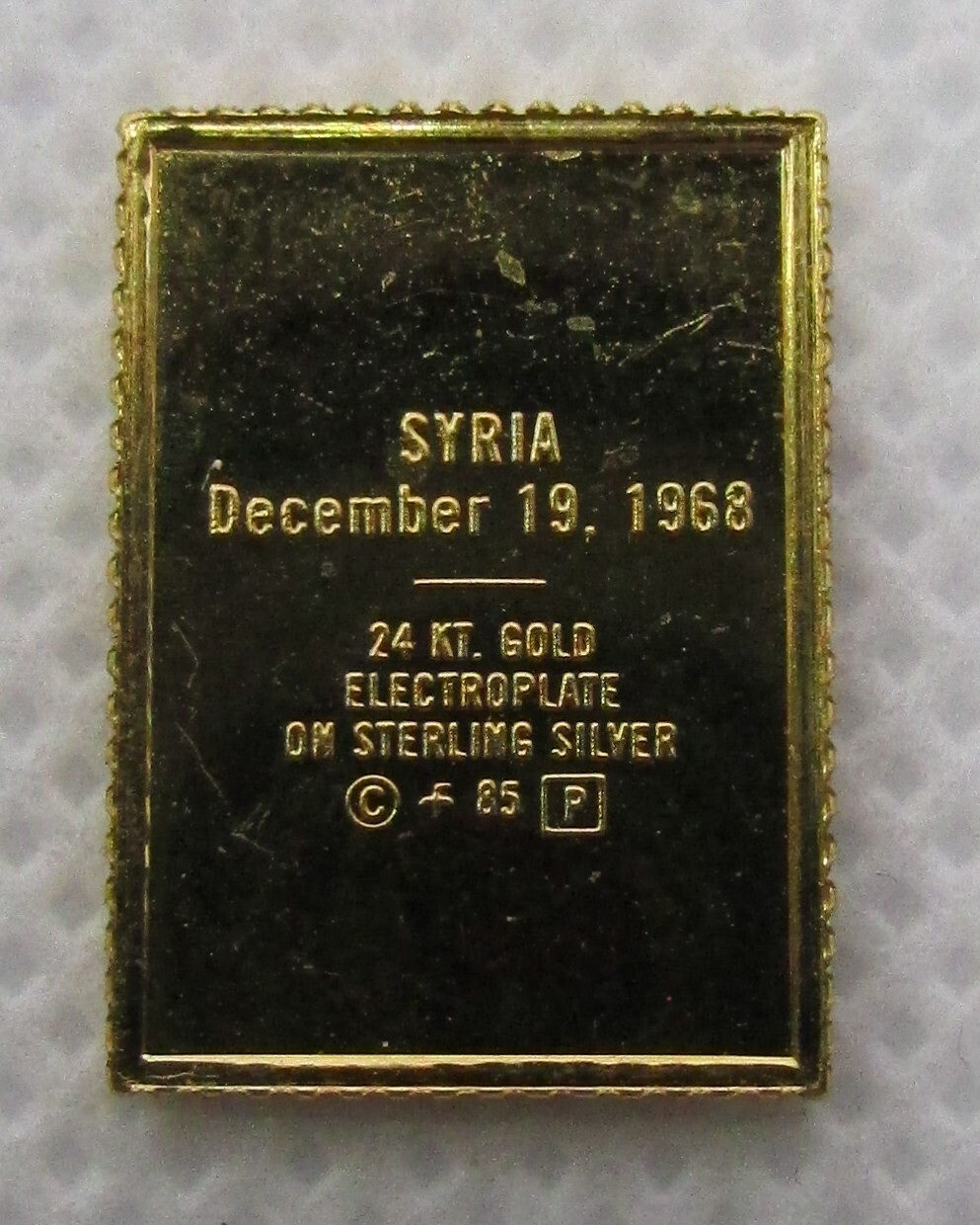 SYRIA 1968 24K ON 925 STERLING SILVER INGOT OLYMPIC STAMP | eBay