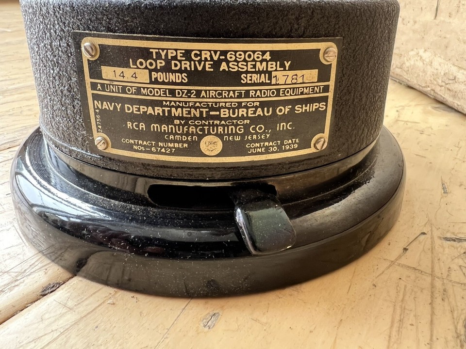 RARE NOS WWII Aircraft Radio Radar Loop Antenna Drive Assembly DZ-2 ...
