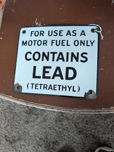 VINTAGE LEAD MOTOR FUEL PORCELAIN SIGN CAR GAS OIL TRUCK GASOLINE | eBay