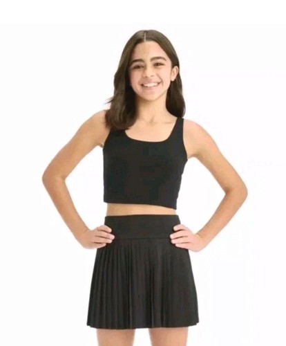 Art Class Black Crop Mid-Rib Girls Stretch Tank Top Shirt Medium (8 ...