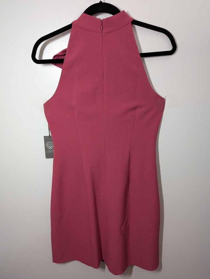 Vince Camuto Women's Size 8 Burgundy Crape Short Sleeveless Dress | eBay