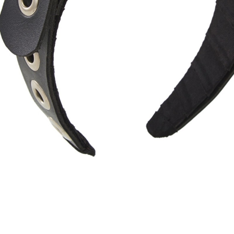 Rock Headband PU Leather Headband Gothic Leather Buckle Headband Punk ...