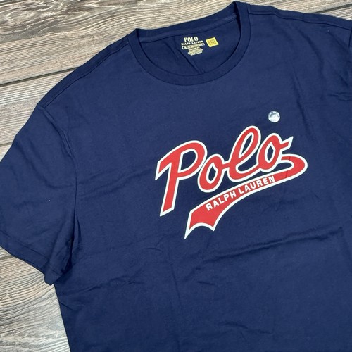Polo Ralph Lauren Mens Classic Fit Script Logo Jersey T-Shirt Navy Size ...