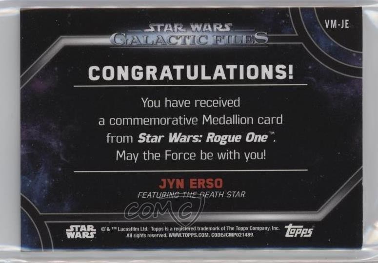 2017 Topps Star Wars Galactic Files Reborn Jyn Erso #VM-JE s5q | eBay