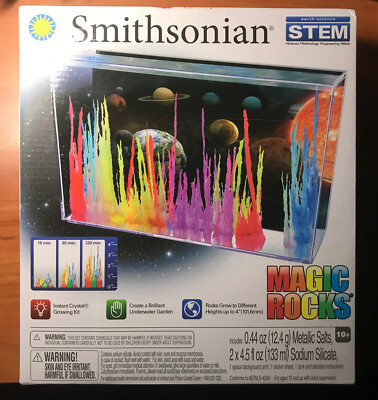 Smithsonian Magic Rocks Crystal Growing Science Kit w/Water Tank Toy ...