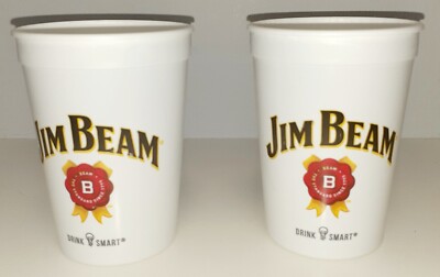 2- Jim Beam Bourbon 4.25" White Plastic Cups | eBay