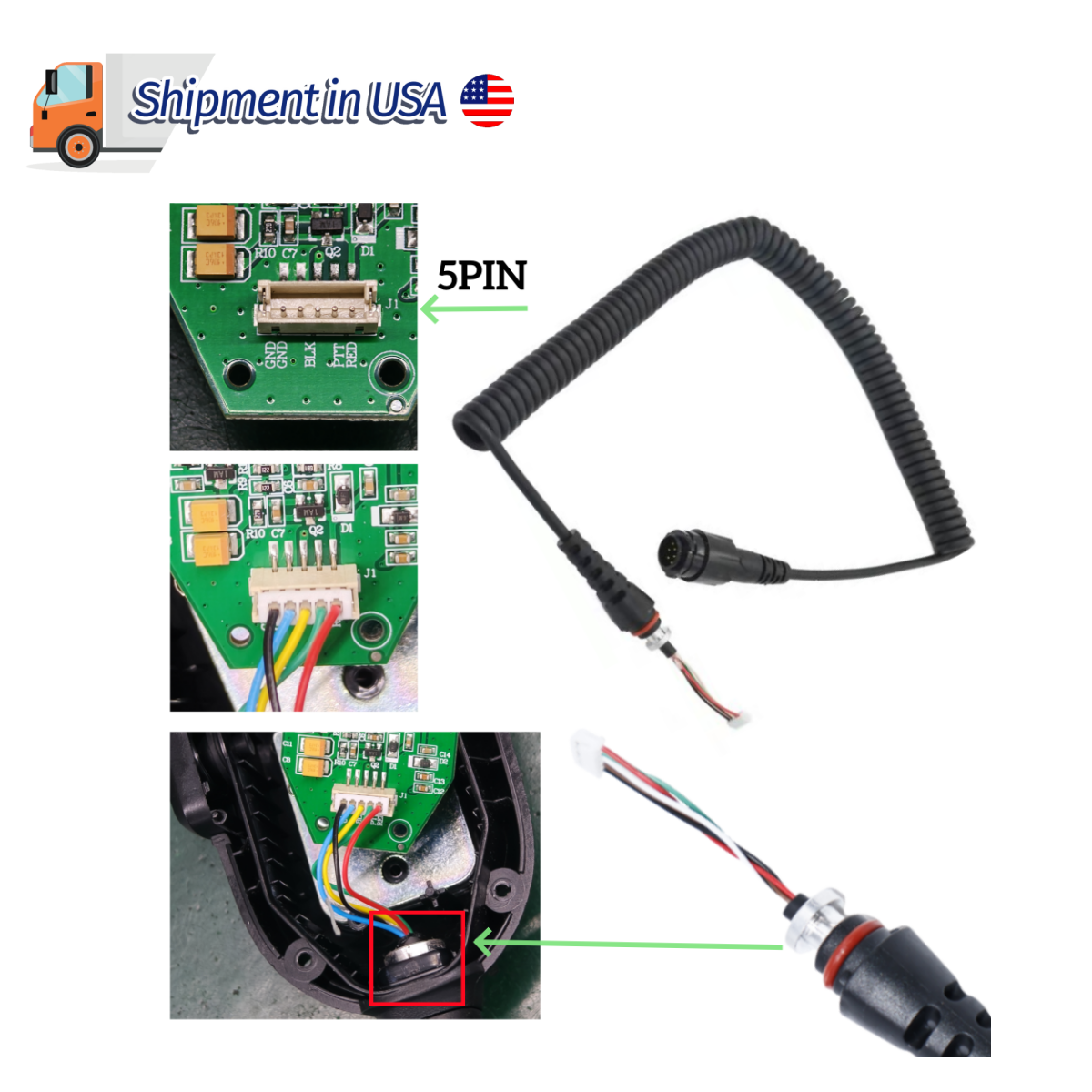 For MOTOROLA RMN5052A XPR4550 XPR5500 XPR5550 Replacement Curly Cable ...